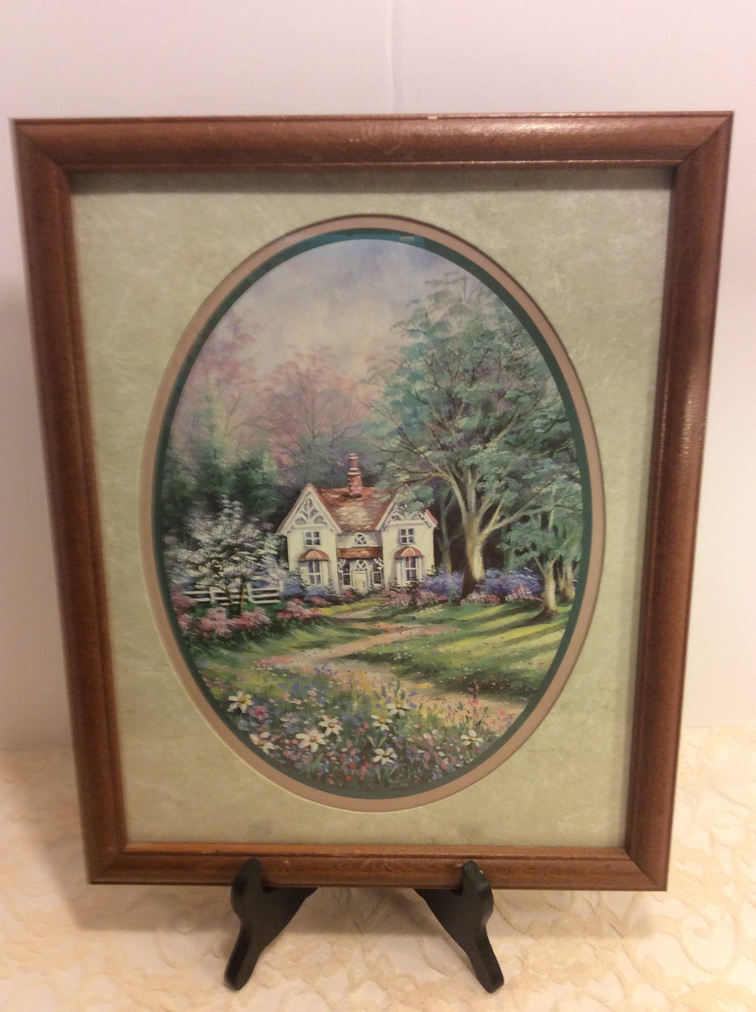 Vintage Home Interiors Framed Art Picture Spring Meadows Country ...