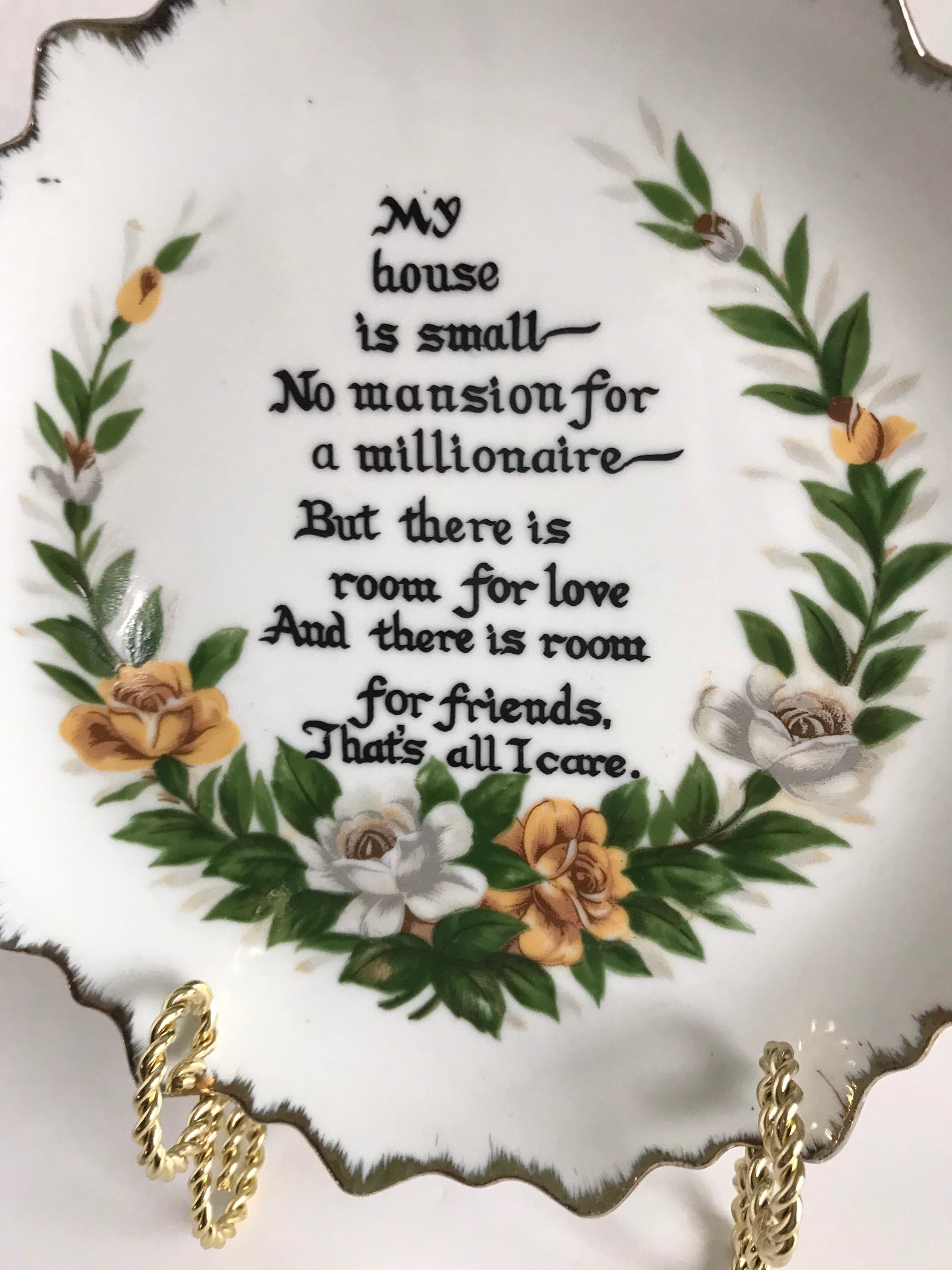 Vintage Wall Plate ~ Poem ~ Porcelain Souvenir Plate ~ Collectible ...