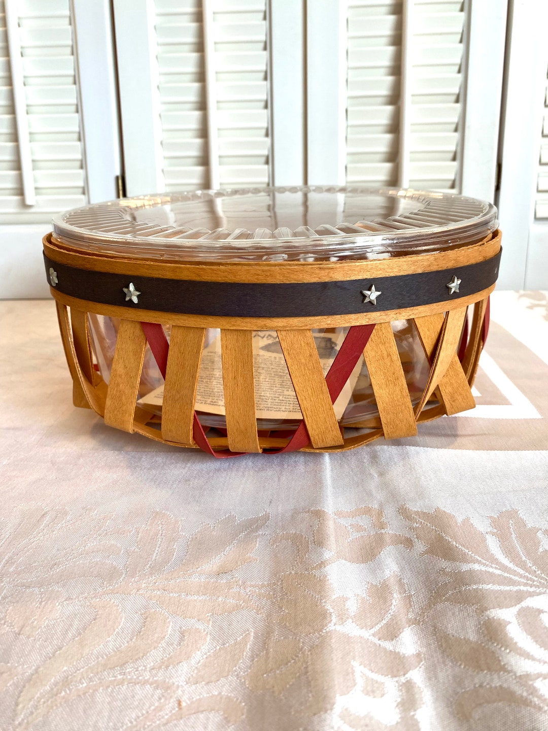 Vintage Workshops of Gerald Henn Basket ~ Open Weave With Stars Accent ...
