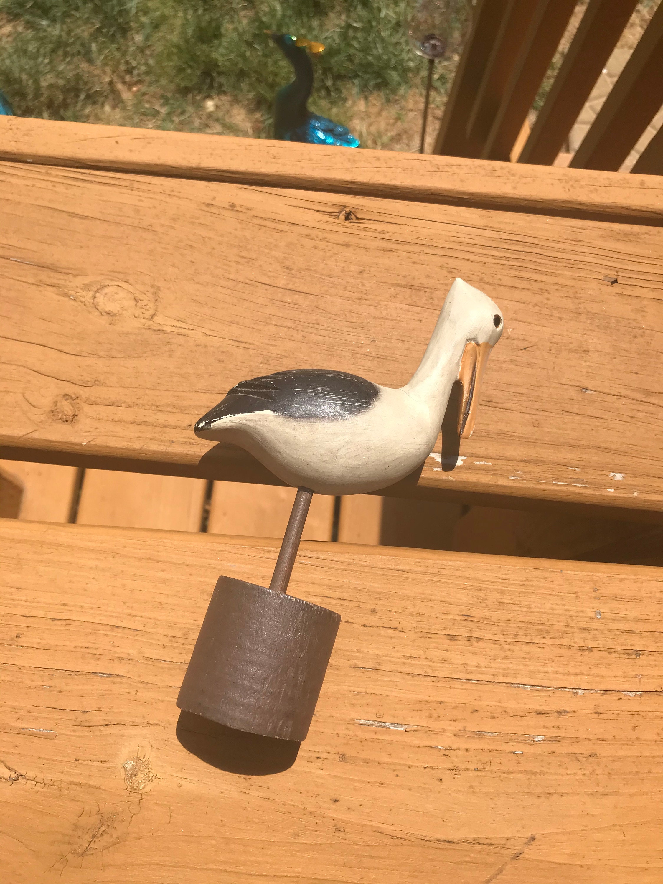 Vintage Pelican Wooden Duck Decoy Carved Art Figurine | Etsy