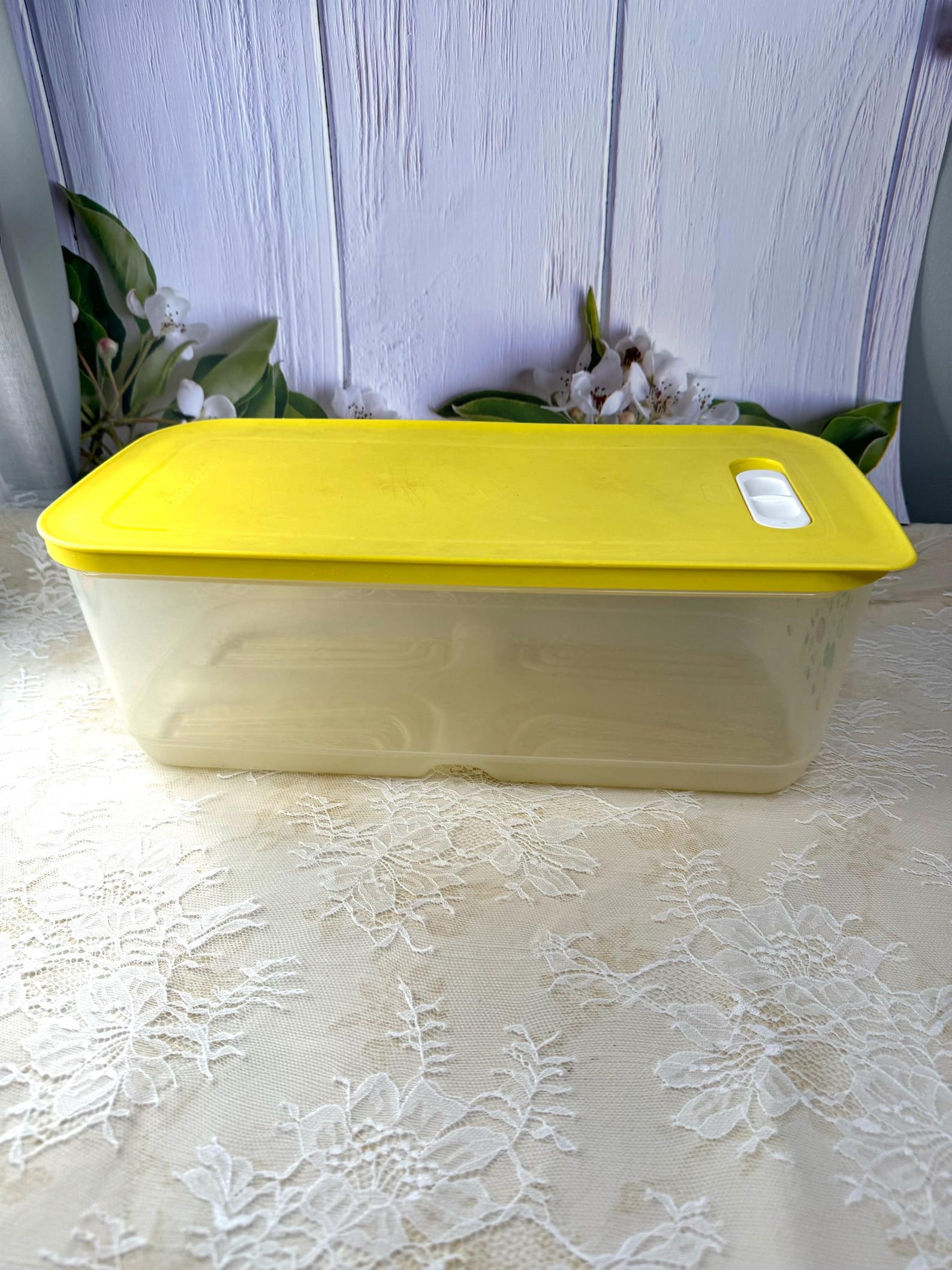 Vintage Yellow Tupperware Container ~ 6.1 L ~ Fridge Smart Large Yellow ...