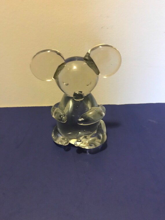 Vintage Glass Mouse Marked Crystal Glass Maker's Mark - Etsy