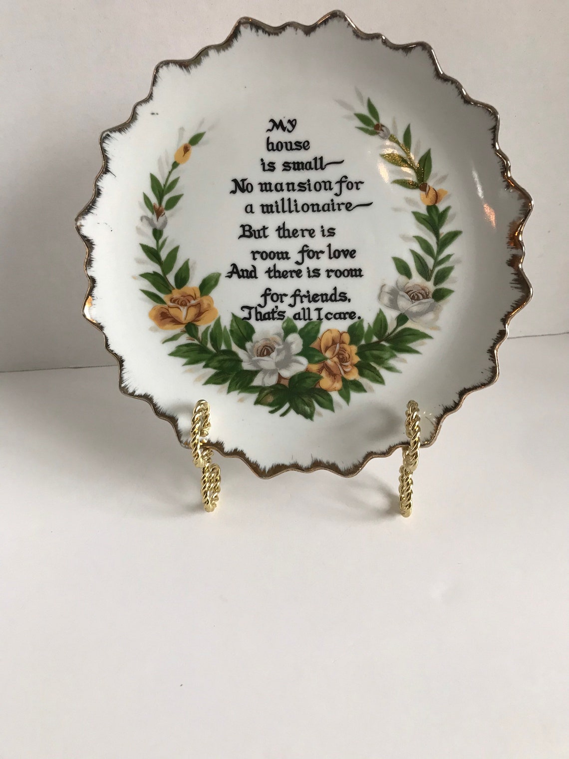 Vintage Wall Plate ~ Poem ~ Porcelain Souvenir Plate ~ Collectible ...