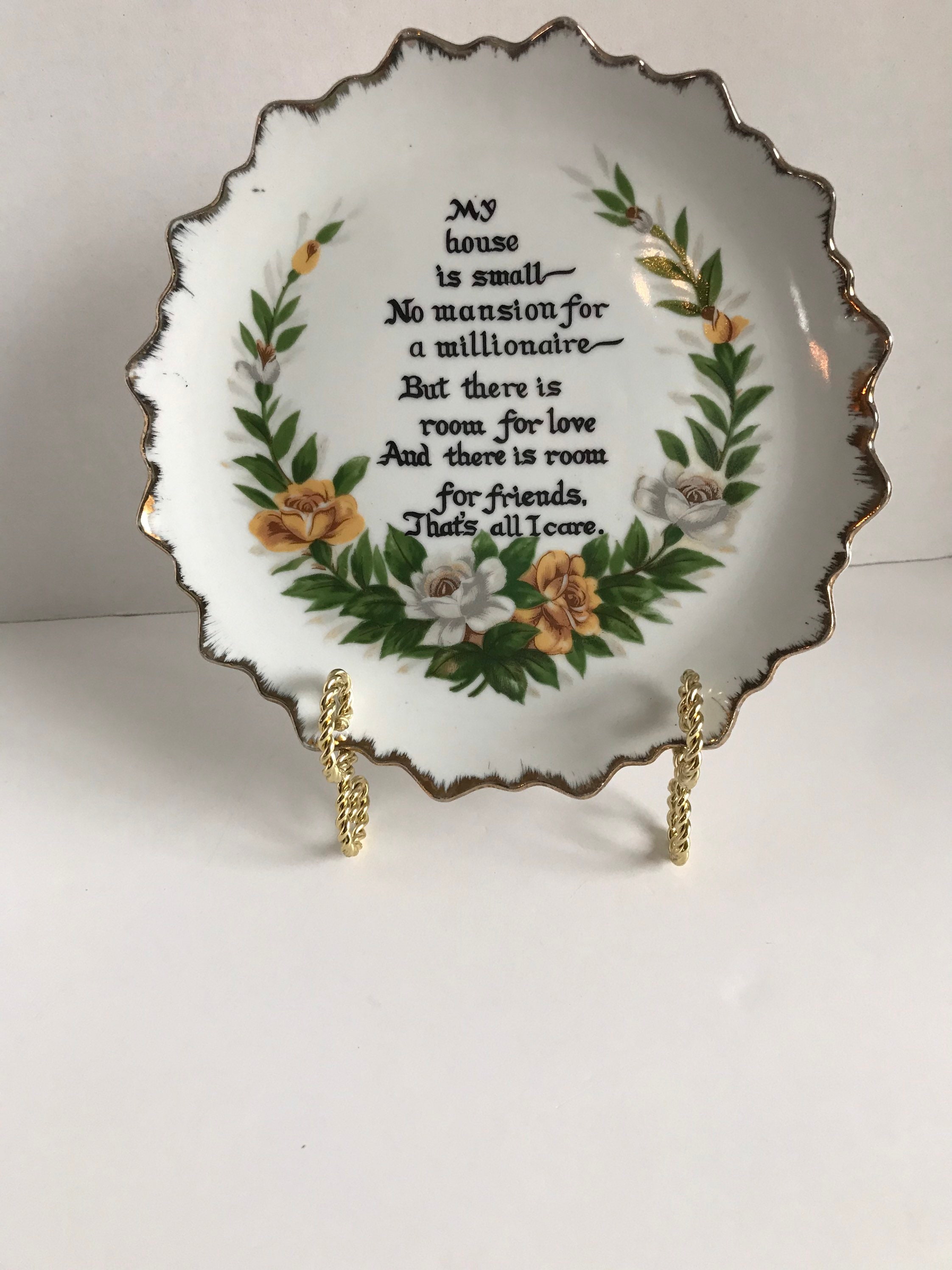 Vintage Wall Plate ~ Poem ~ Porcelain Souvenir Plate ~ Collectible ...