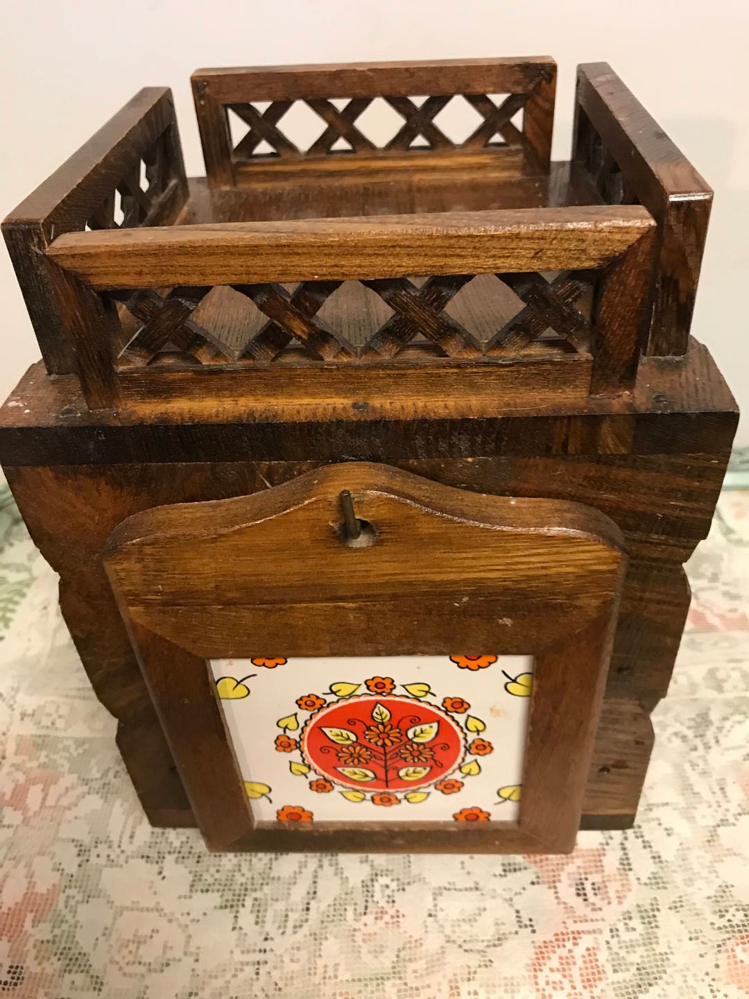 Vintage Himark Wooden Square Shaped Lazy Suzy ~swivel Shelf ~serving ...