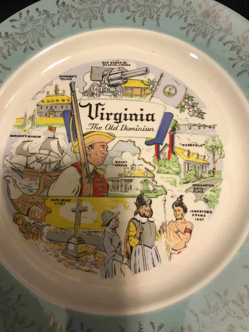 Vintage Virginia Plate the Old Dominion Collectible Wall | Etsy