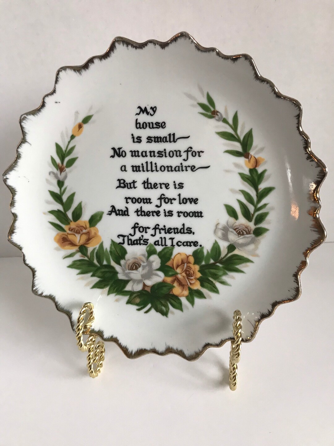 Vintage Wall Plate ~ Poem ~ Porcelain Souvenir Plate ~ Collectible ...