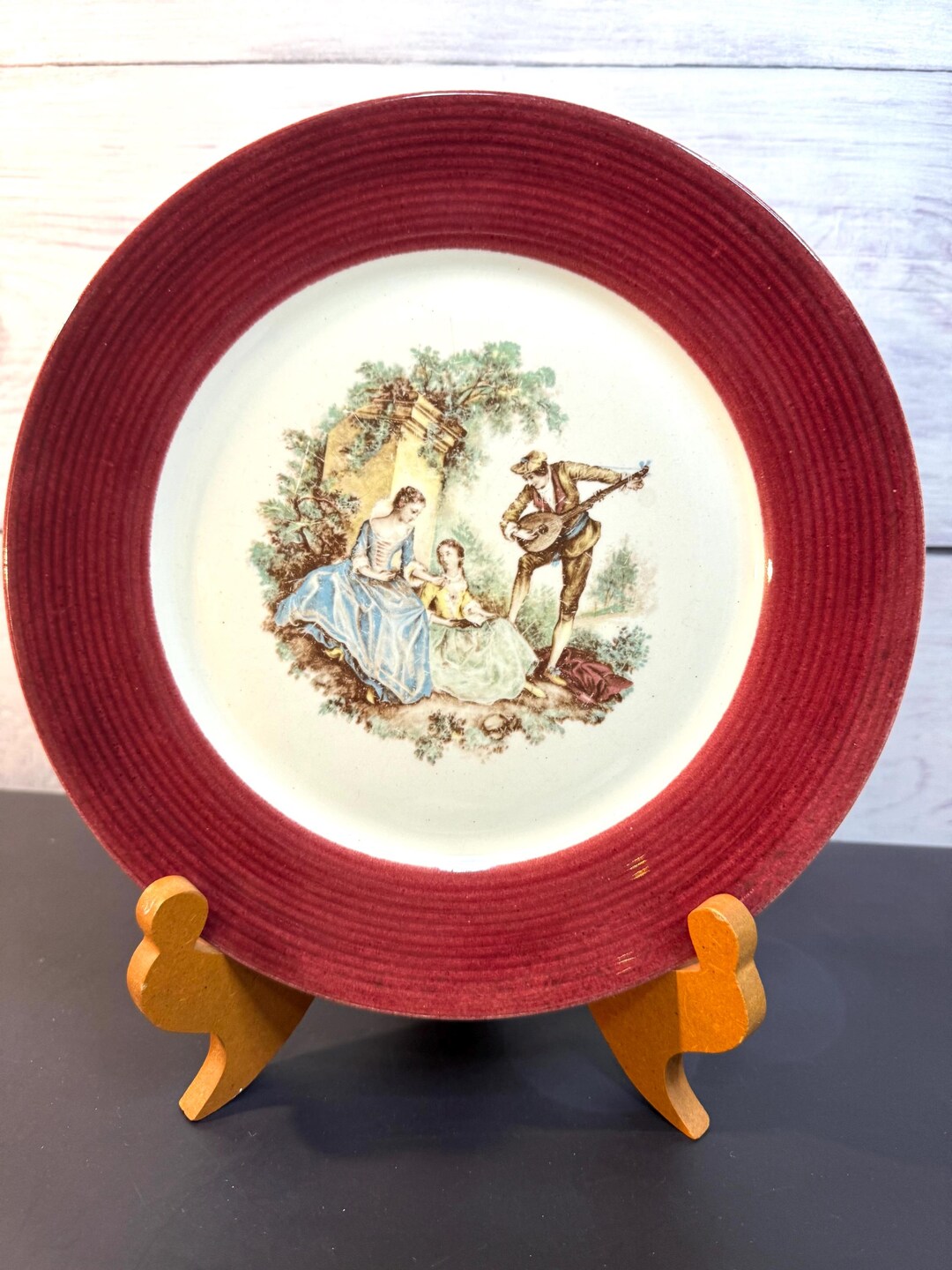Vintage Sebring Pottery USA ~ Warranted 22 KT Gold Plated ~ Burgundy ...