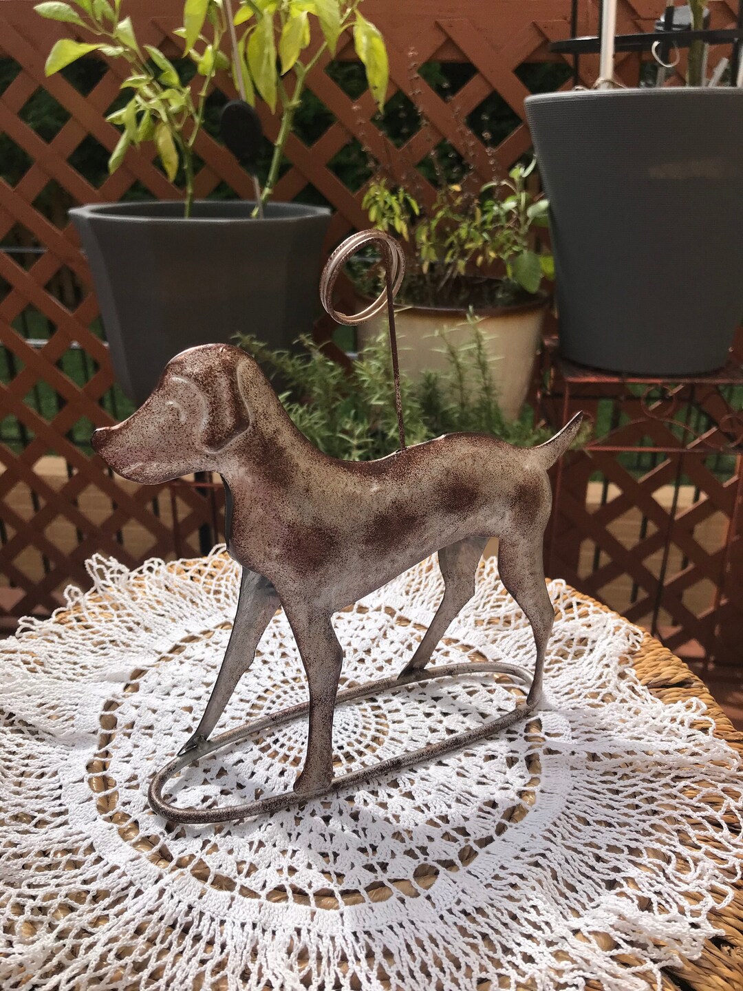 Vintage Dog Photo Holder - Metal Photo Holder - Wedding Gift ...