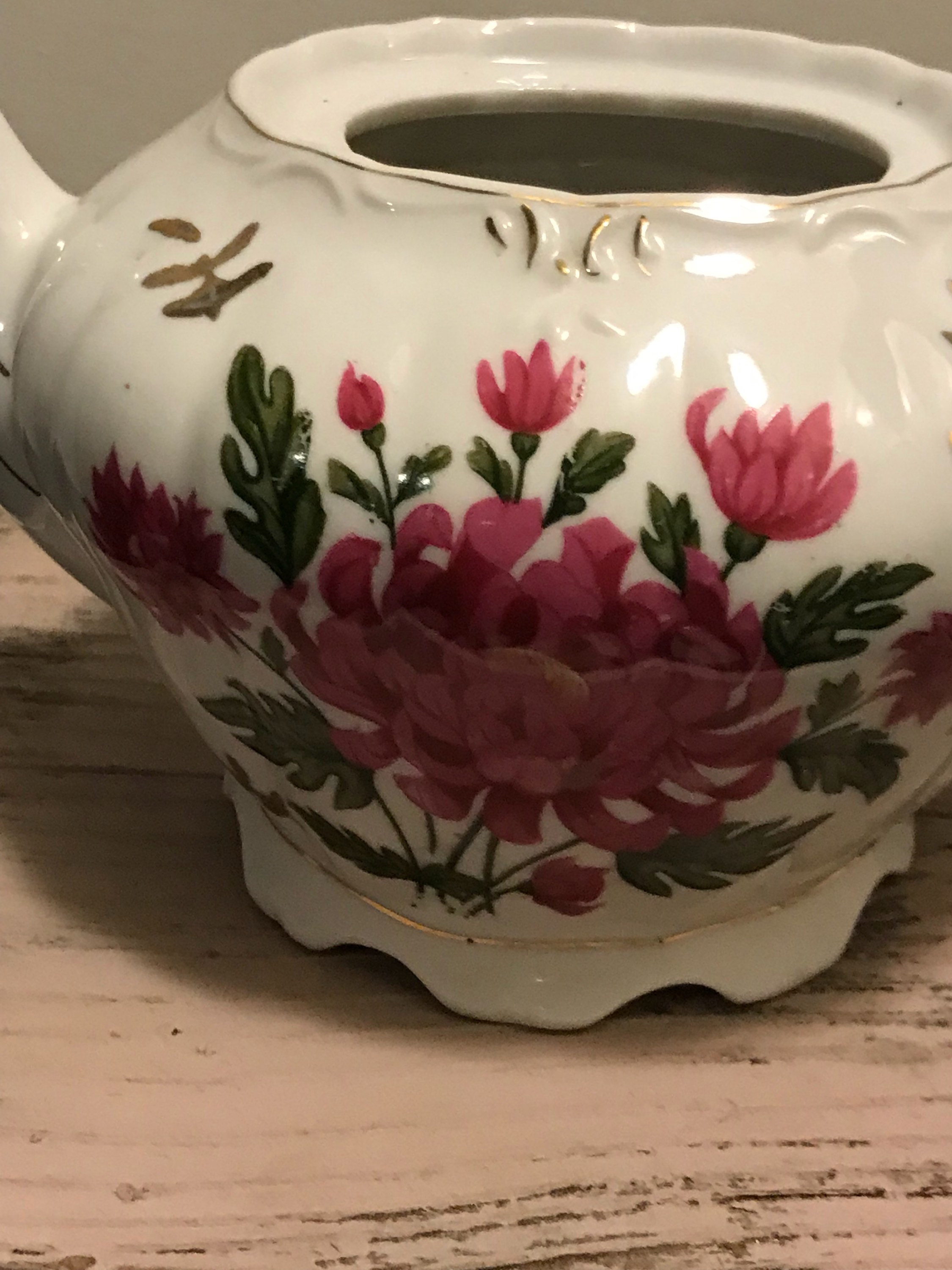 Musical Royal Sealy Moss Rose Porcelain Teapot Tea Party | Etsy