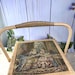 Large Vintage Azar Sewing Basket Tapestry and Woven Wicker Sewing ...