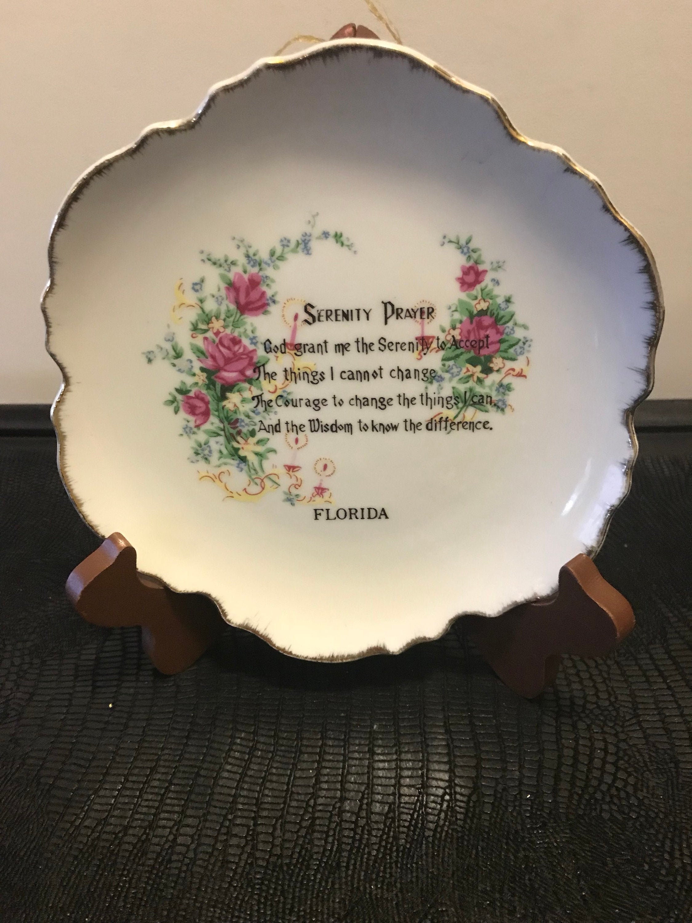 Vintage Serenity Prayer Plate Florida Porcelain Souvenir Plate ...