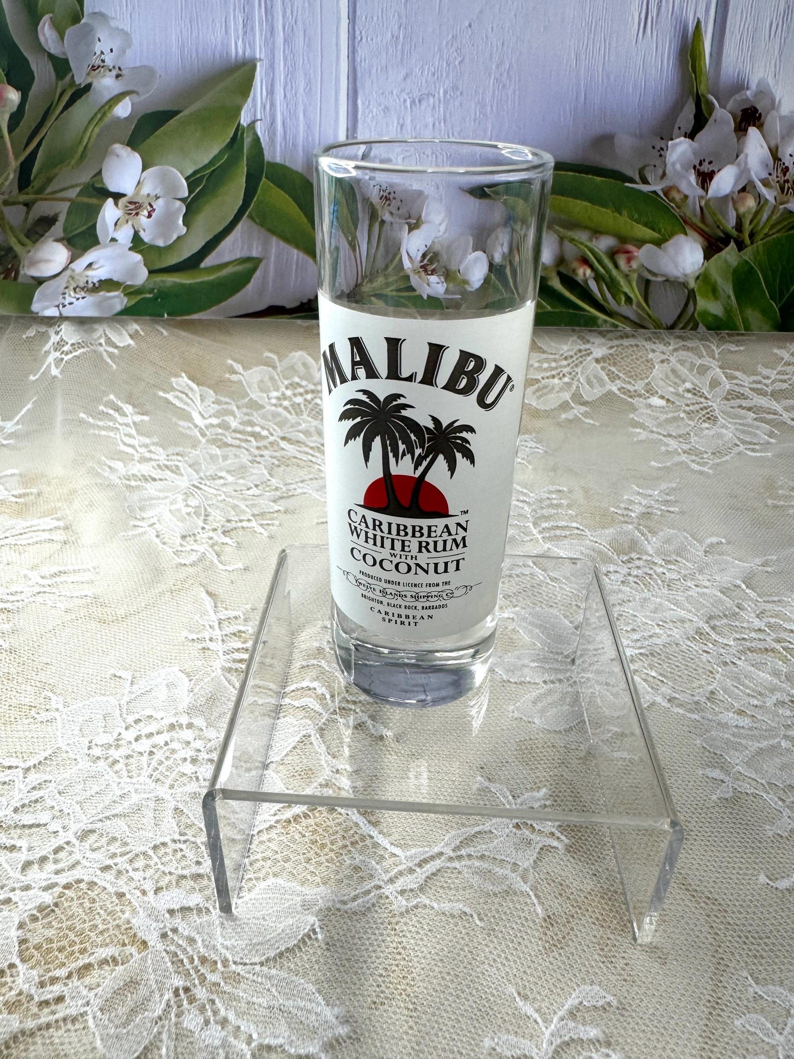 Vintage Shot Glass - Malibu ~ Caribbean White Rum With Coconut ~ Twelve ...