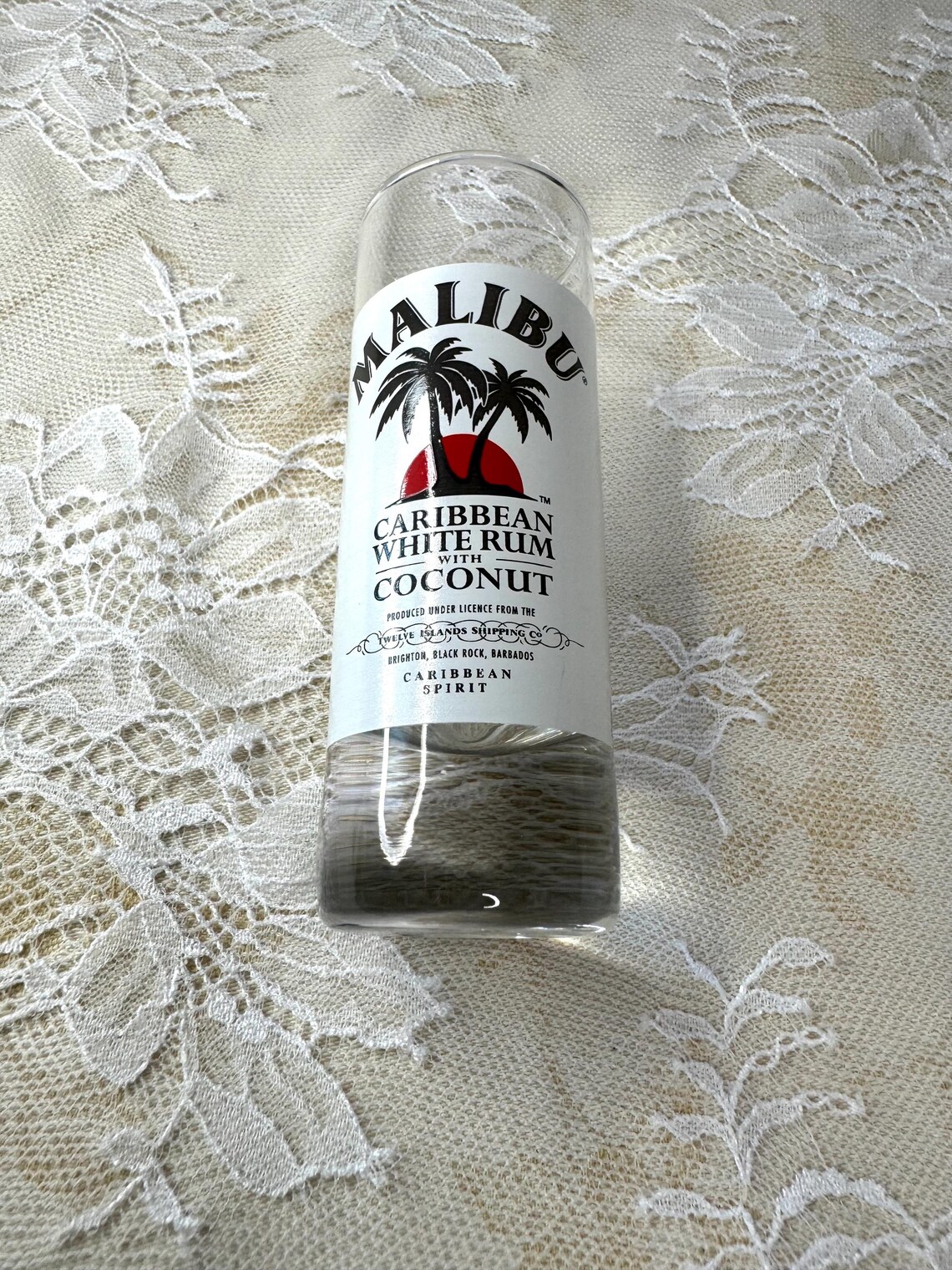 Vintage Shot Glass - Malibu ~ Caribbean White Rum With Coconut ~ Twelve ...