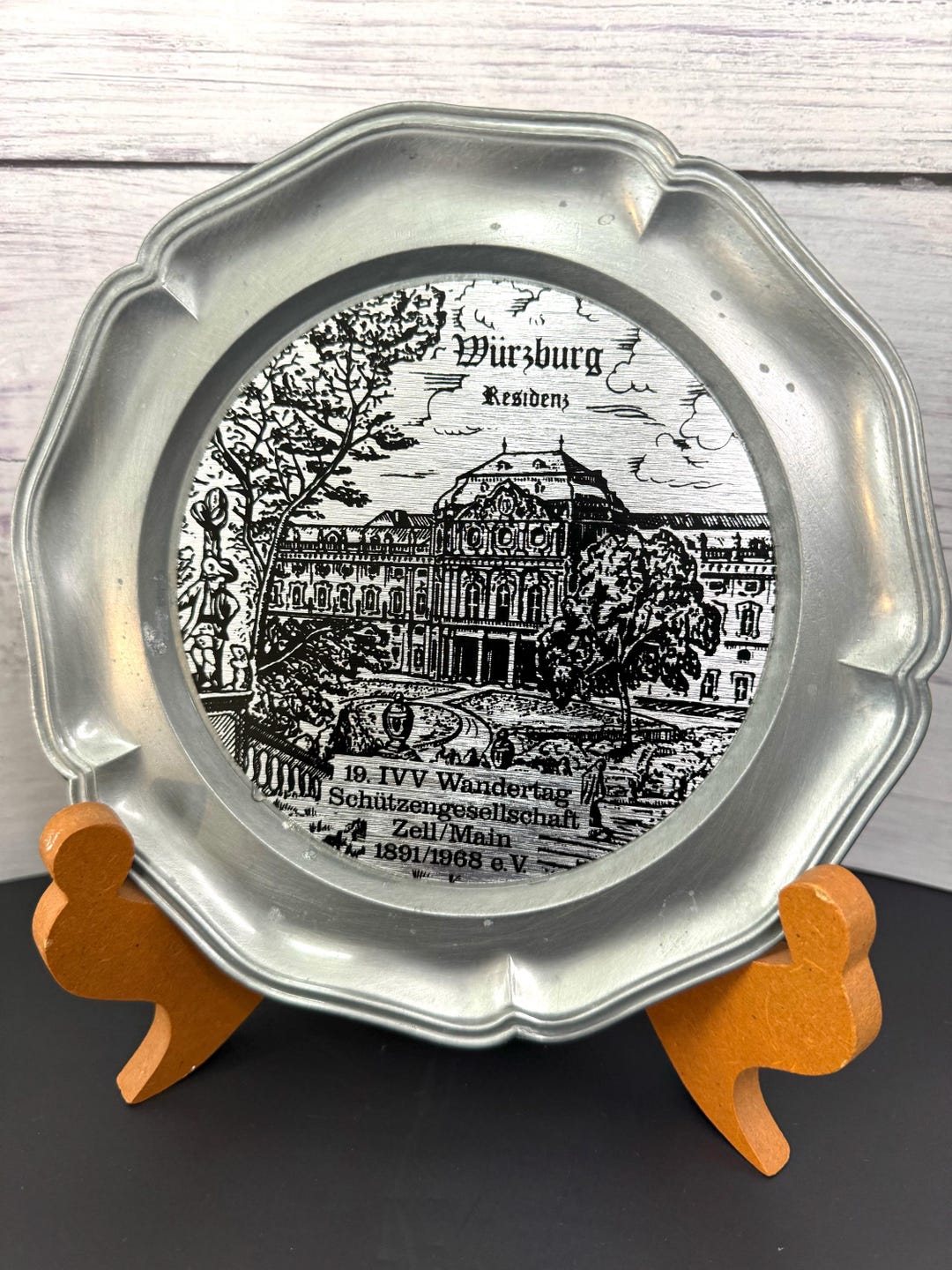 Vintage Pewter German Wall Plate 7 1/2 Metal Plate Kossinger KS Wurzburg Residenz Keepsake - Etsy