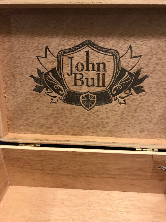 John Bull Cigar Box~ BullDog~Wooden Cigar Box~ Nicara… - Gem