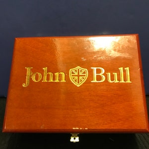 John Bull Cigar Box~ Bulldog~wooden Cigar Box~ Nicaragua~mancave Decor ...
