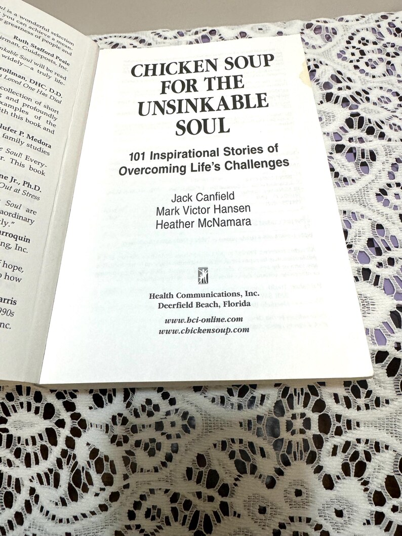 Vintage Book ~ Chicken Soup for the Unsinkable Soul ~ Stories of ...