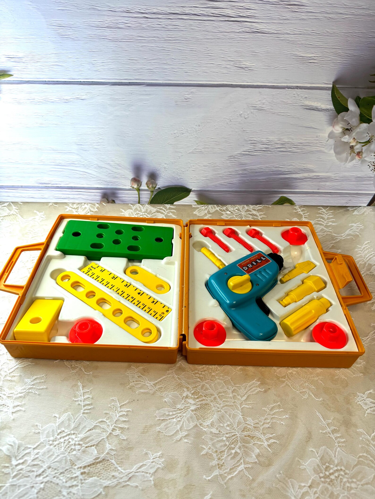 Vintage Fisher Price Tool Kit ~ 1977 Kids Pretend Toy ~ Plastic Tools ...