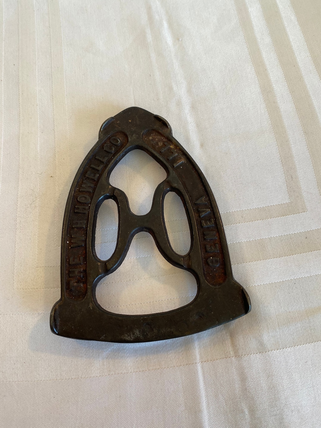 Antique W H Howell Co Geneva ILL Sad Iron Trivet ~ 1800’s ~ Triangle ...