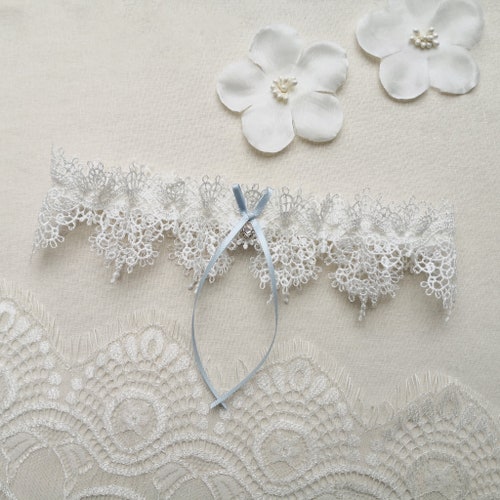 Something Blue Bridal Garter Wedding Garter Bride Garter - Etsy
