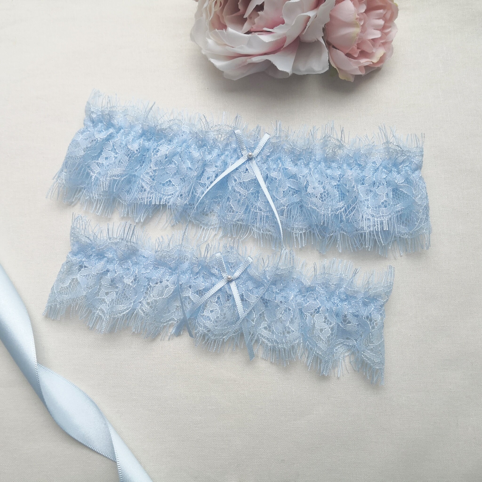 Blue garter set blue wedding garter set bridal garter set | Etsy