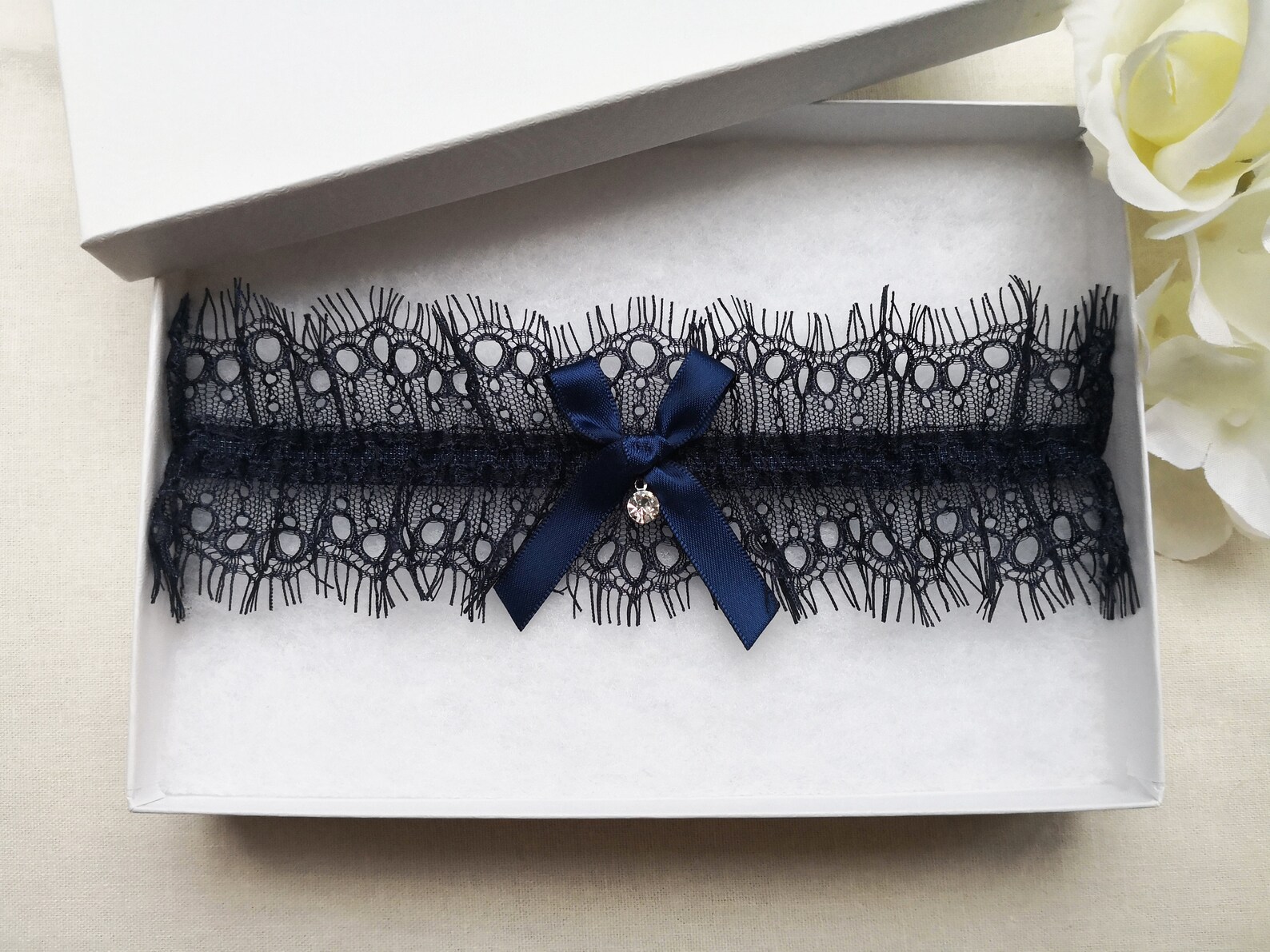 Navy Wedding Garter Navy Eyelash Lace Garter Navy Blue | Etsy