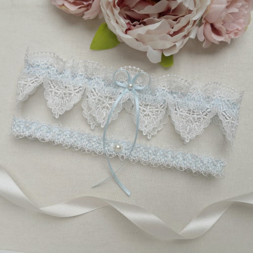 Something Blue Wedding Garter Blue Bridal Garter Blue Lace - Etsy