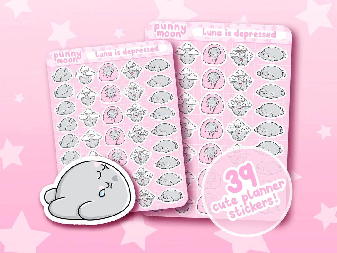 Feeling Depressed Sticker Sheet| Cute Planner Stickers for Mood ...