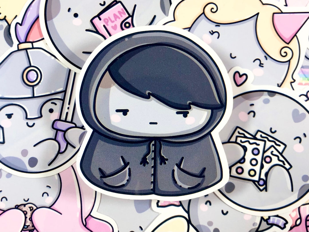 Luna Emo Hoodie Vinyl Sticker Cute Moon Sticker Cute Planner Stickers ...