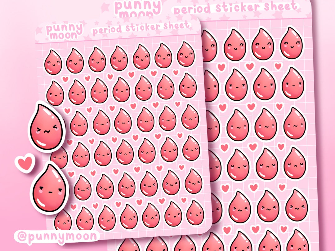 Cute Period Planner Stickers Kawaii Blood Stickers Menstrual Mood ...