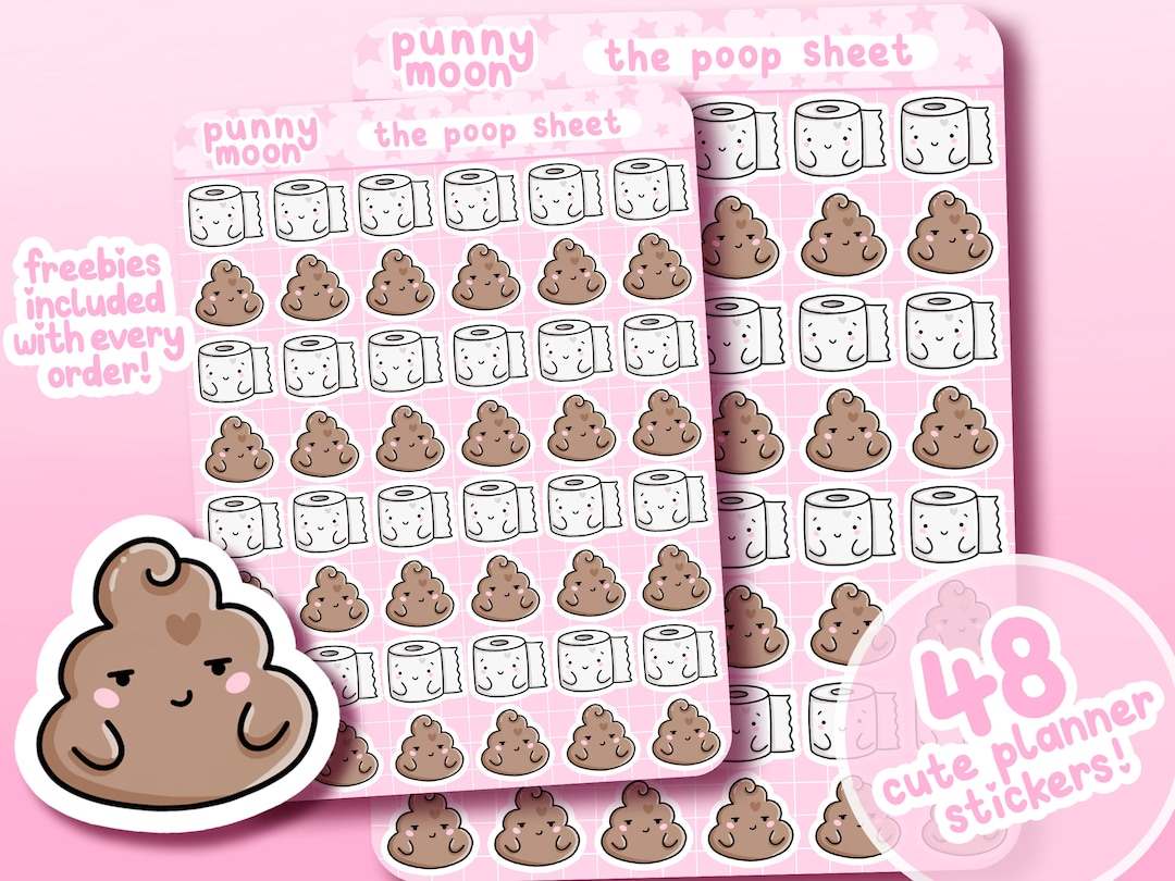 Cute Poop Planner Stickers| Kawaii Toilet Paper Sticker Sheet| Health ...
