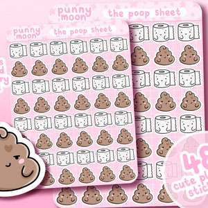 Cute Poop Planner Stickers| Kawaii Toilet Paper Sticker Sheet| Health ...