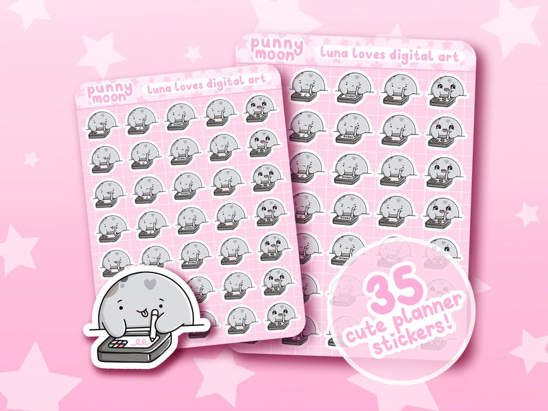 Digital Art Sticker Sheet| Cute Planner Stickers for Hobby Tracking ...