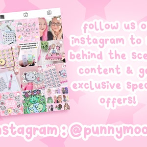 Pink Days of the Week Sticker Sheet| Cute Weekday Planner Stickers ...