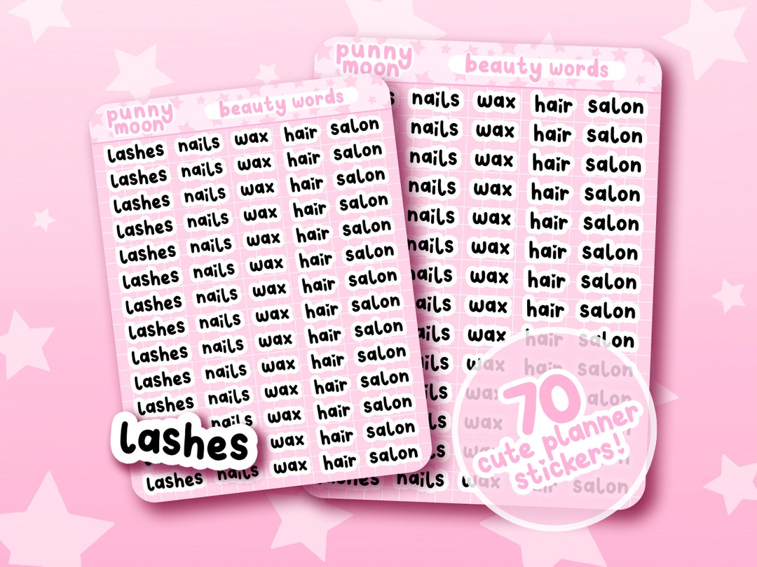 Beauty Appointment Sticker Sheet| Cute Planner Stickers| Kawaii ...