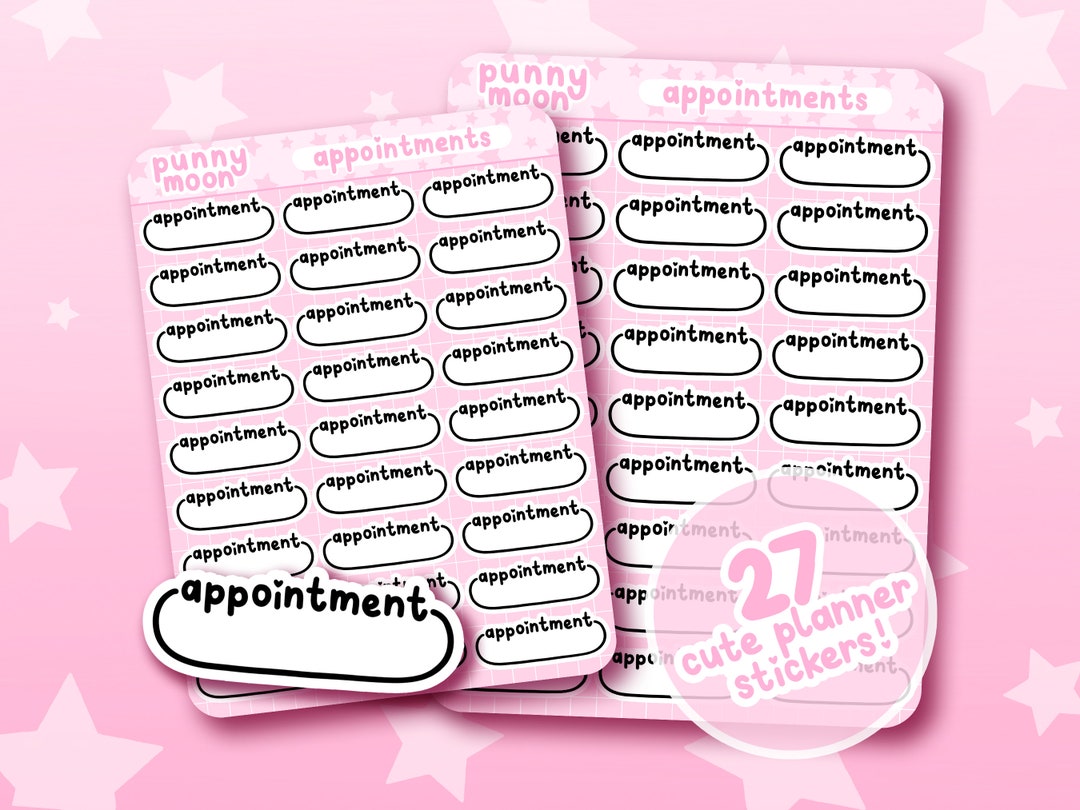 Appointment Tracker Sticker Sheet| Cute Planner Stickers| Bullet ...