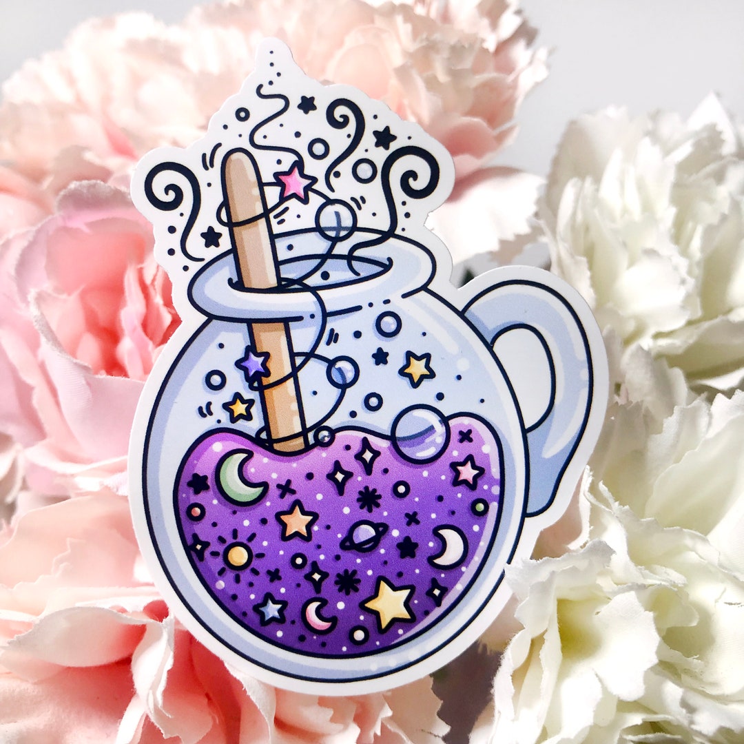 Galaxy Bubble Tea Sticker| Cute Planner Stickers| Boba Sticker| Witches ...