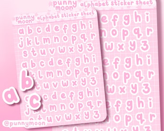 Single Letter Alphabet Upper Case A~Z Vinyl Sticker Sheet - Etsy
