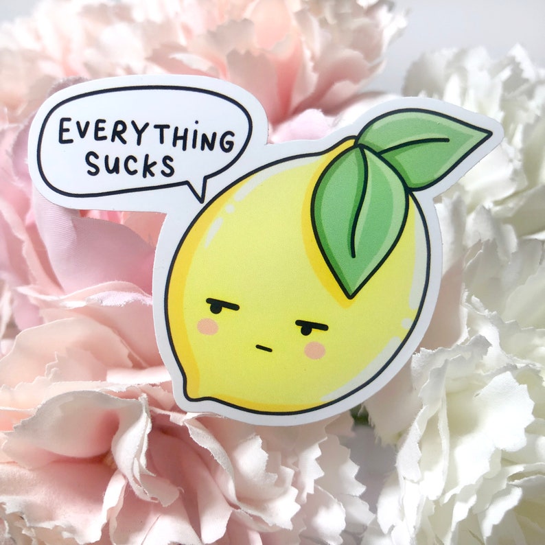Sour Lemons Vinyl Sticker Set| Cute Planner Stickers| Grumpy Boys ...
