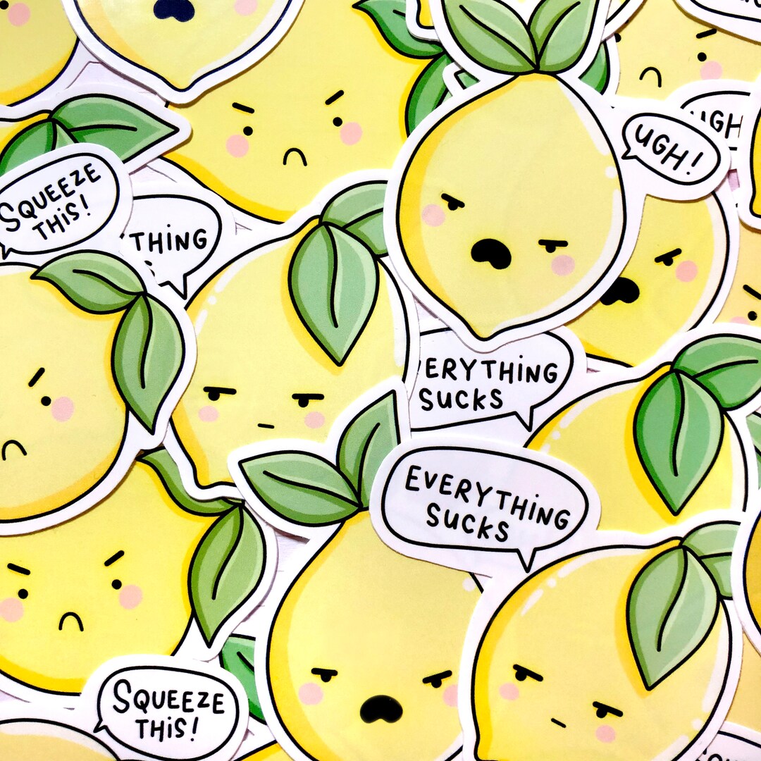 Sour Lemons Vinyl Sticker Set| Cute Planner Stickers| Grumpy Boys ...