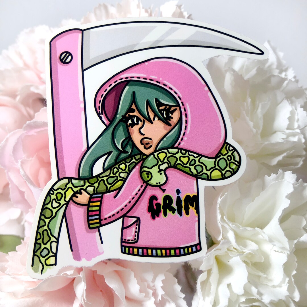 Grim Reaper Vinyl Sticker Cute Planner Stickers Halloween - Etsy