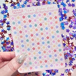 Mini Rainbow Stars Sticker Sheet| Cute Colourful Planner Stickers ...