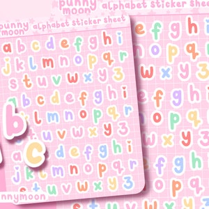 Rainbow Alphabet Sticker Sheet A-Z Letter Stickers Cute Font Planner ...
