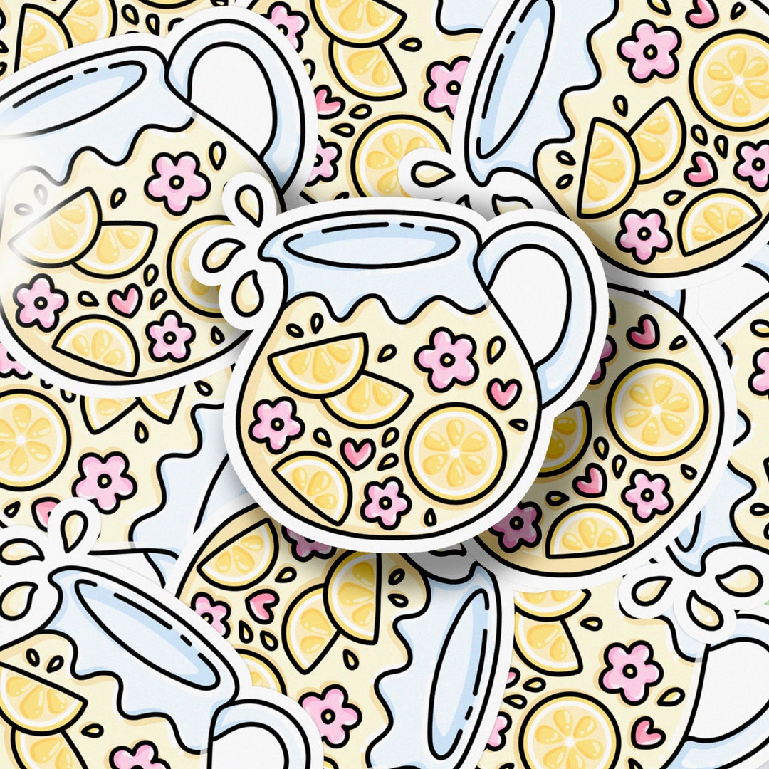 Cute Lemonade Vinyl Sticker Set| Kawaii Lemon Die Cut| Fruit Laptop ...