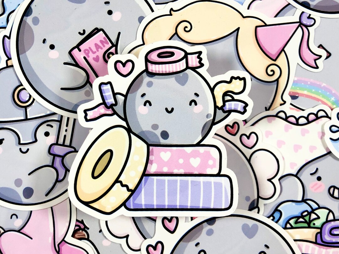 Luna Washi Tape Vinyl Sticker| Cute Moon Sticker| Cute Planner Stickers ...