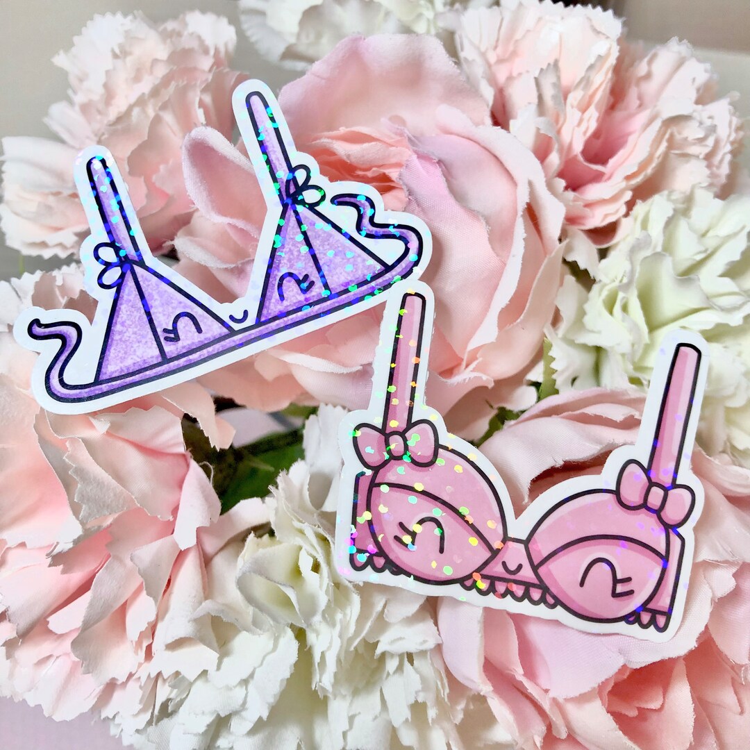 Breast Friends Holographic Vinyl Sticker Set Bras Cute Planner Stickers ...