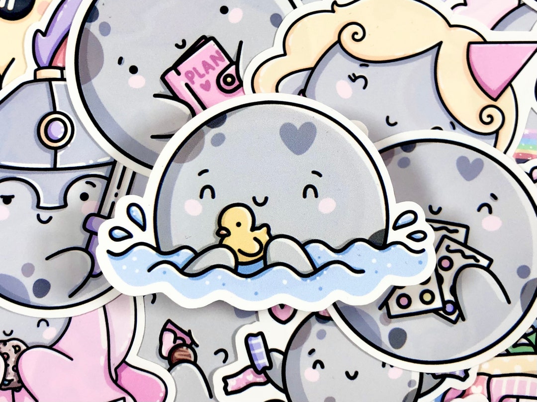 Luna Rubber Ducky Vinyl Sticker| Cute Moon Sticker| Cute Planner ...