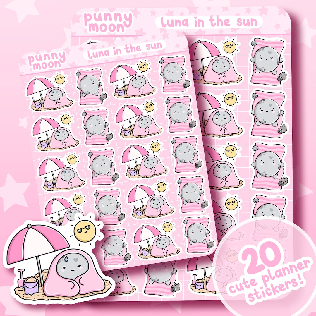 Cute Sunbathing Planner Stickers| Beach Fun Sticker Sheet| Summer ...