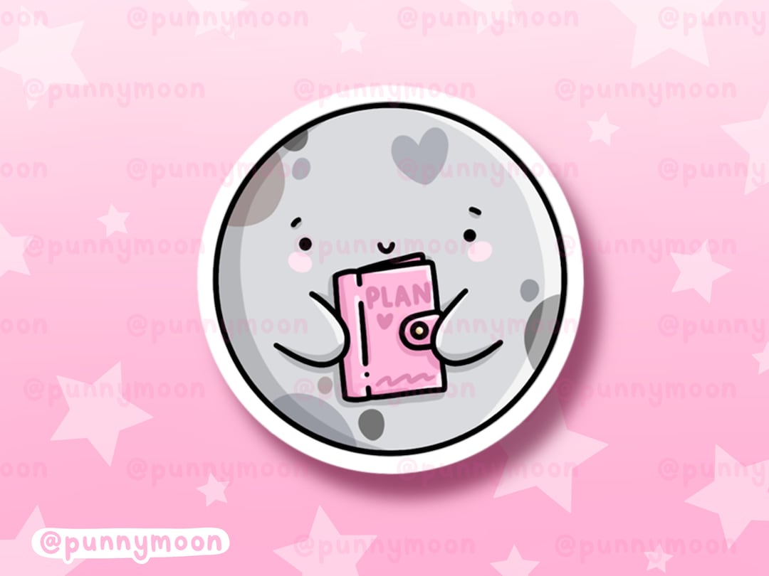 Luna Planner Vinyl Sticker Cute Moon Sticker Cute Planner - Etsy